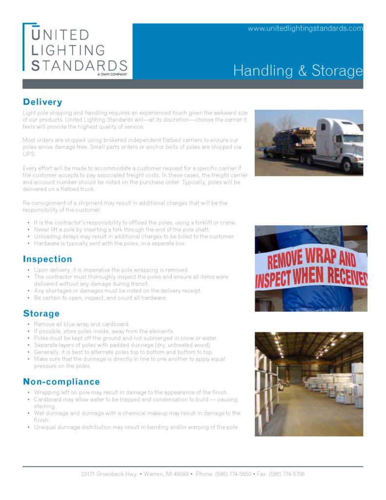 Product Instructions - United Lighting Standards